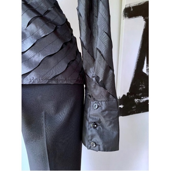 Zba | Tops | Zba Deconsteucted Dressy Button Down Shirt Size Small ...